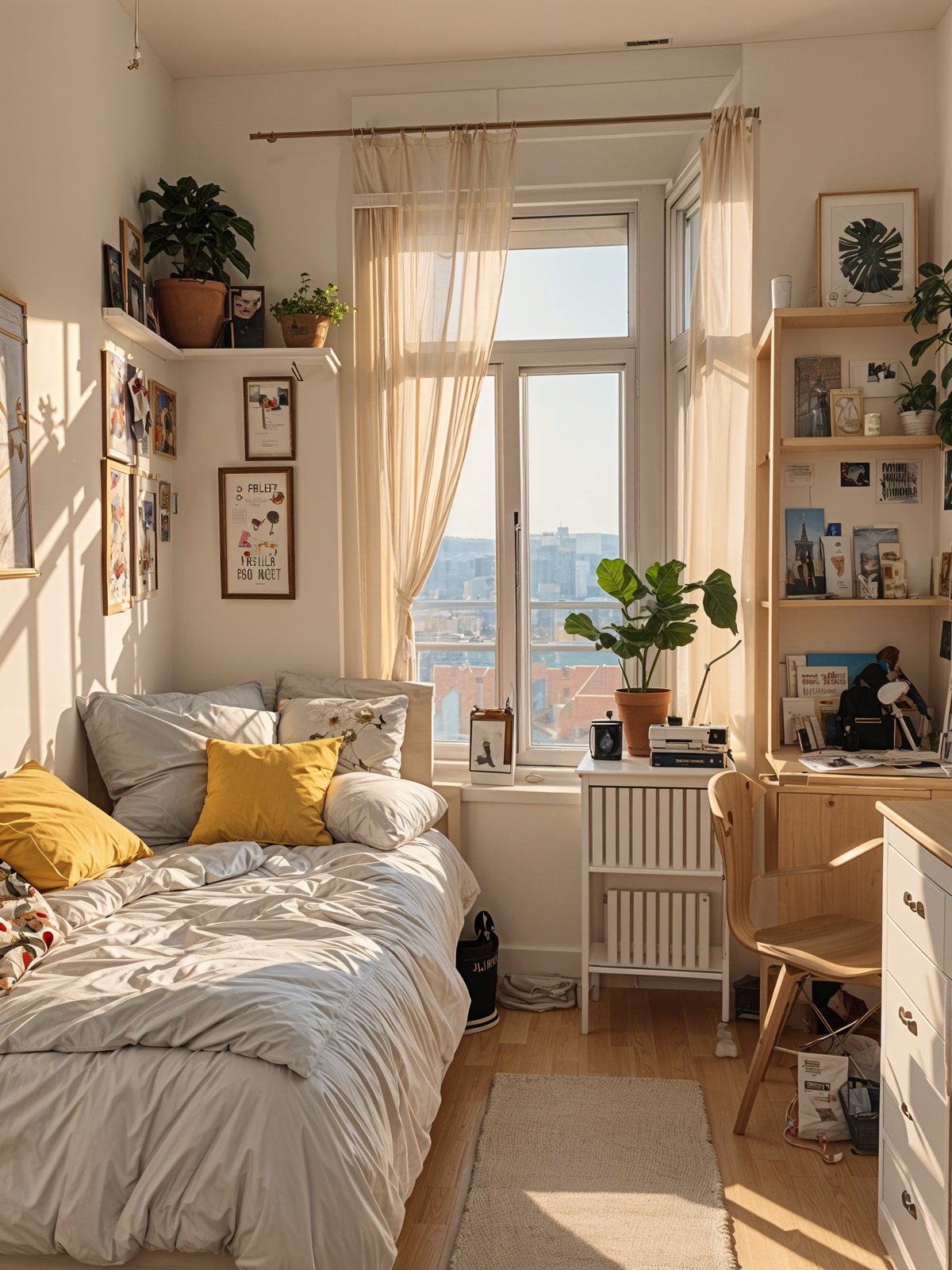 Dorm Room with a City View - Design Ideas AI
